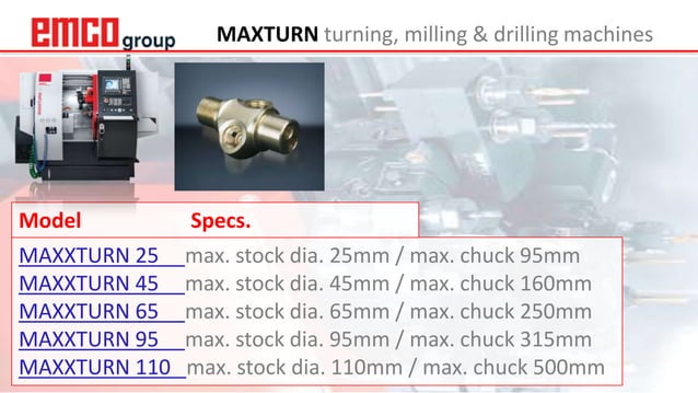 EMCO Milling - Turning Machines | PPTX | Woodworking | Arts and Crafts