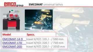 EMCO Milling - Turning Machines | PPTX | Woodworking | Arts and Crafts