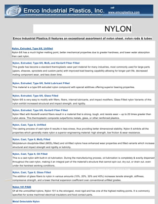 Industrial Plastics: NYLON | PDF