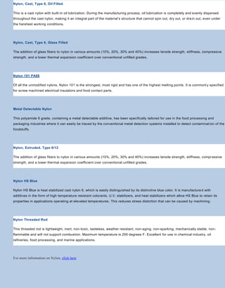 Nylon Castings: Nylatron | PDF