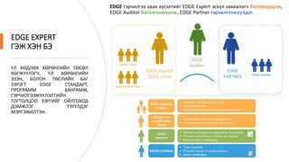 Ногоон барилгын EDGE үнэлгээ, EDGE EXPERT болсон туршлага | PPTX