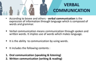verbal communication (EMC presentation) | PPTX