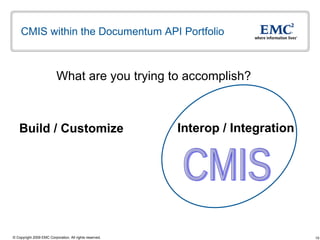 EMC World 2009 - Standards: CMIS | PPT
