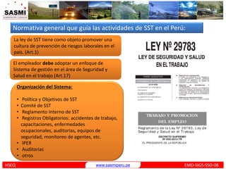 SEGURIDAD Y SALUD OCUPACIONAL by SASMI PERÚ | PDF