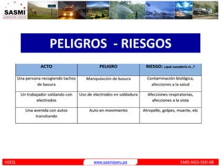 SEGURIDAD Y SALUD OCUPACIONAL by SASMI PERÚ | PDF