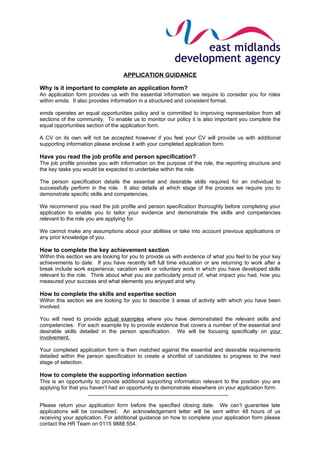 Emda Application Guidance | PDF | Resume Writing and Advice | Job Search