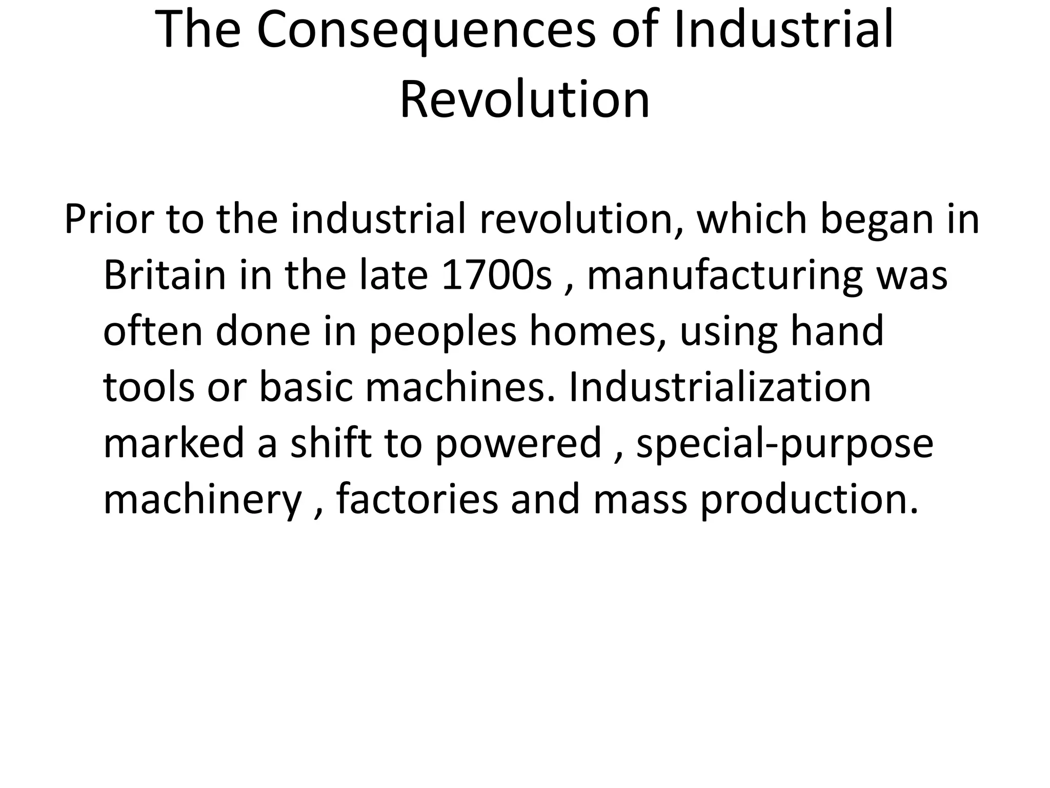 Consequences of industrial revolution | PPTX