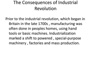 Consequences of industrial revolution | PPTX