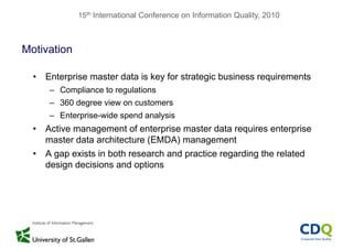 Enterprise Master Data Architecture: Design Decisions and Options | PPT