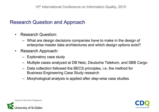 Enterprise Master Data Architecture: Design Decisions and Options | PPT