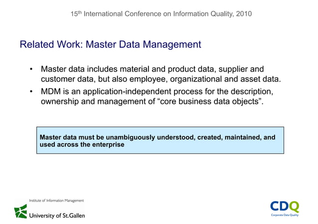 Enterprise Master Data Architecture: Design Decisions and Options | PPT