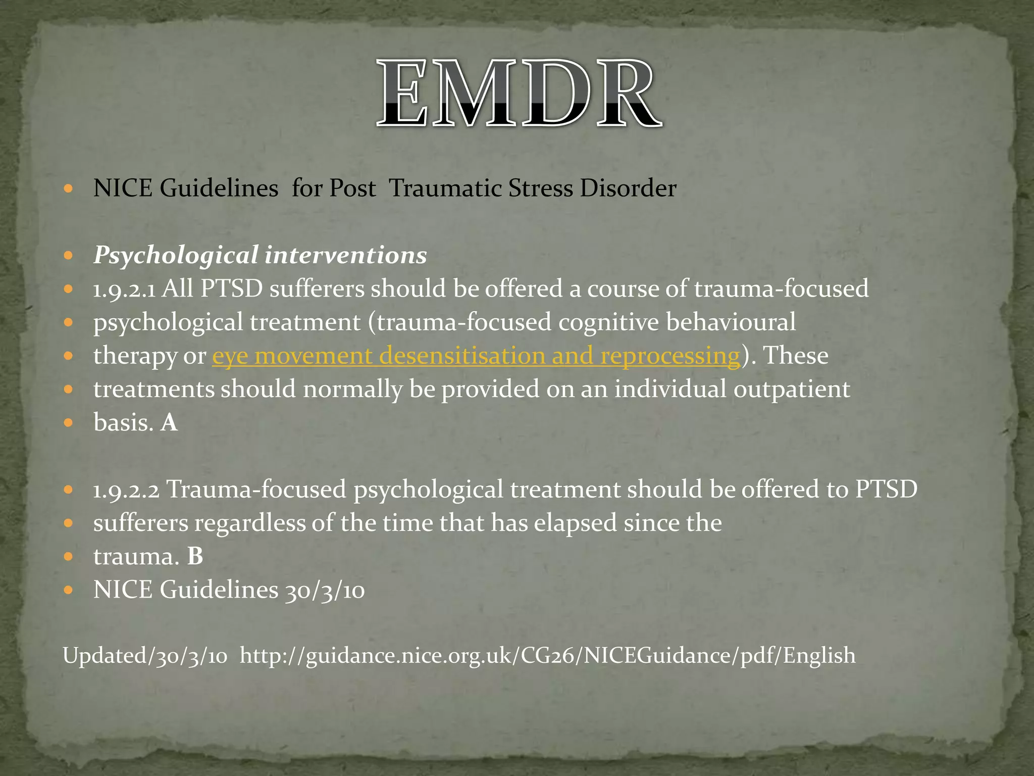 EMDR Powerpoint Presentation | PPTX
