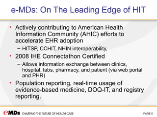 e-MDs Summary Overview | PPT