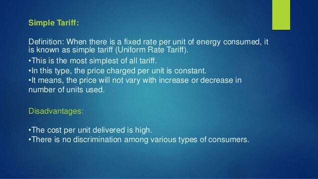 Types of Tariffs