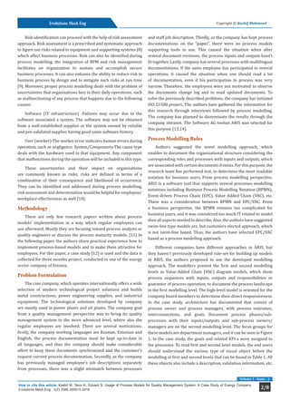Evolutions in Mechanical Engineering-Usage of Process Models for Quality Management System: A ...