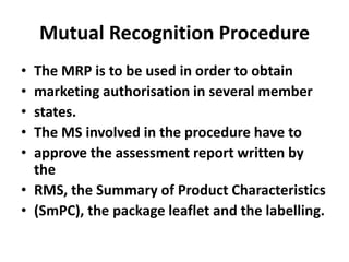 Registration procedure of drugs in european union | PPTX