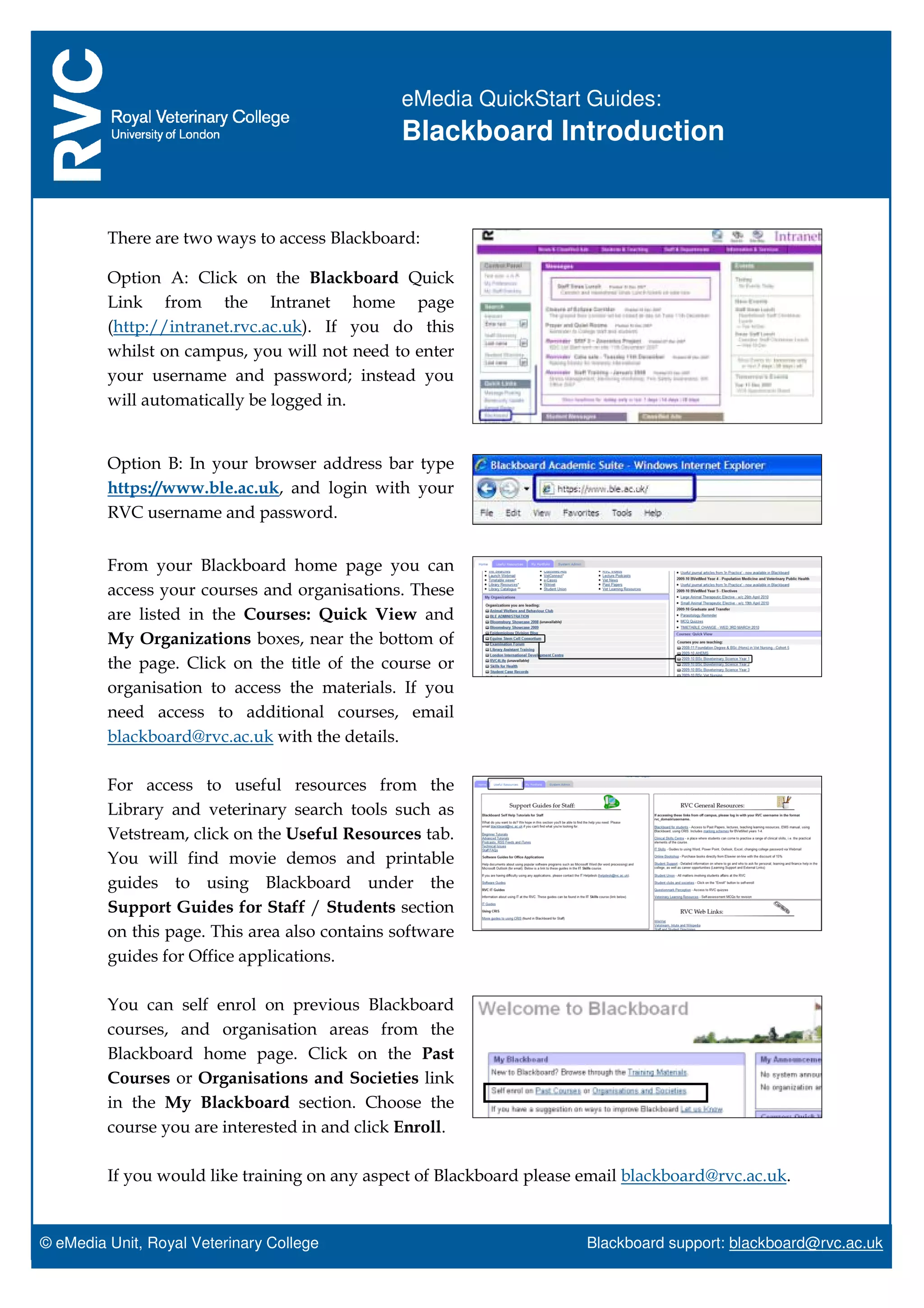 E mediaguides blackboard introduction | PDF