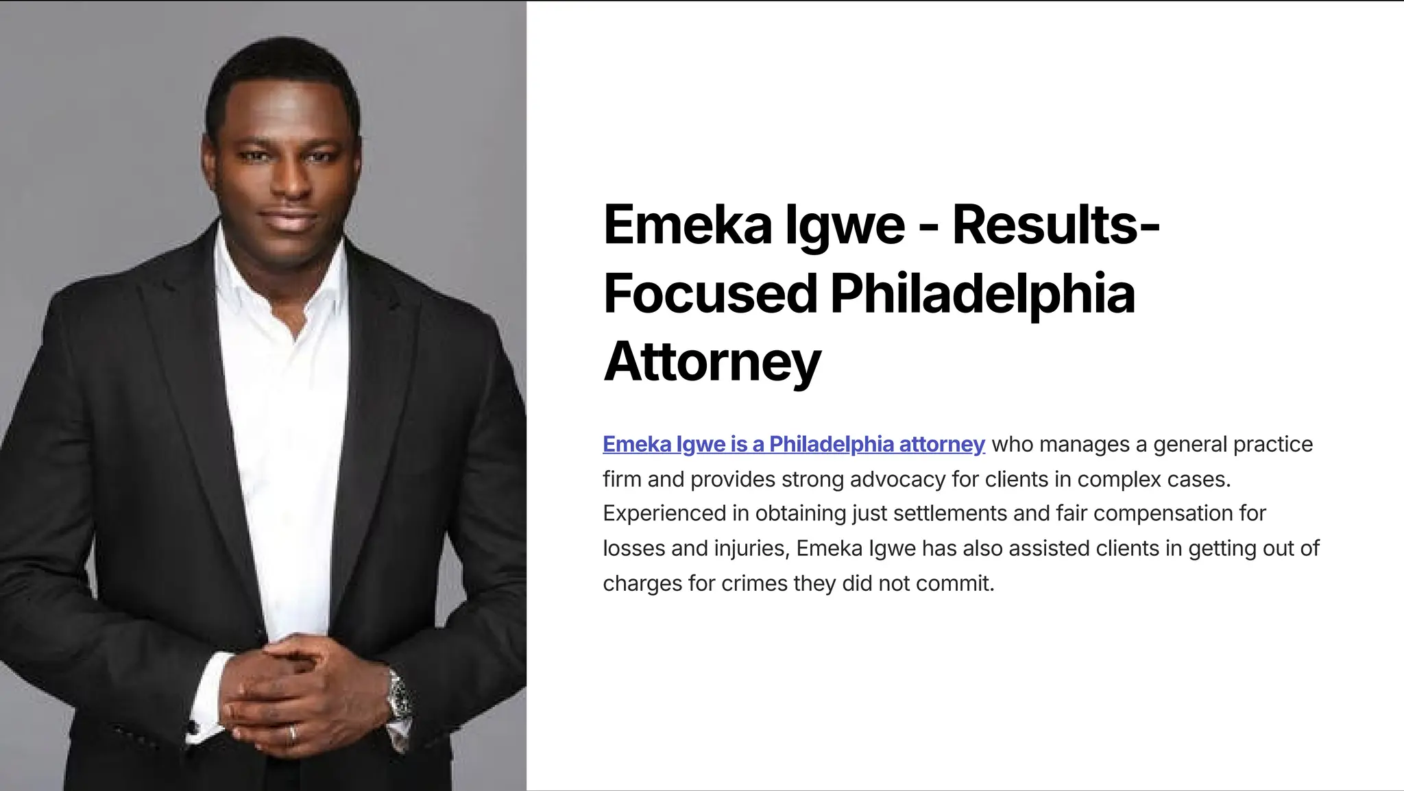 Emeka Igwe - Results-Focused Philadelphia Attorney | PDF