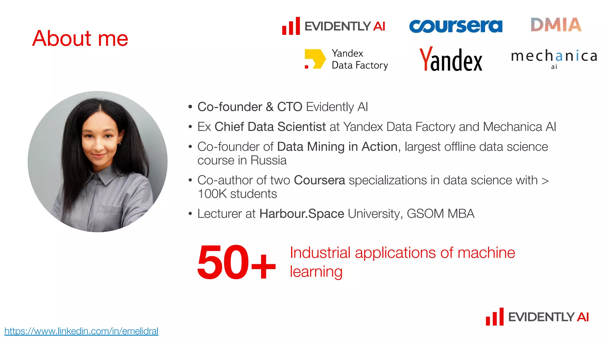 Emeli Dral (Evidently AI) – Analyze it: production monitoring for machine learning models | PPT