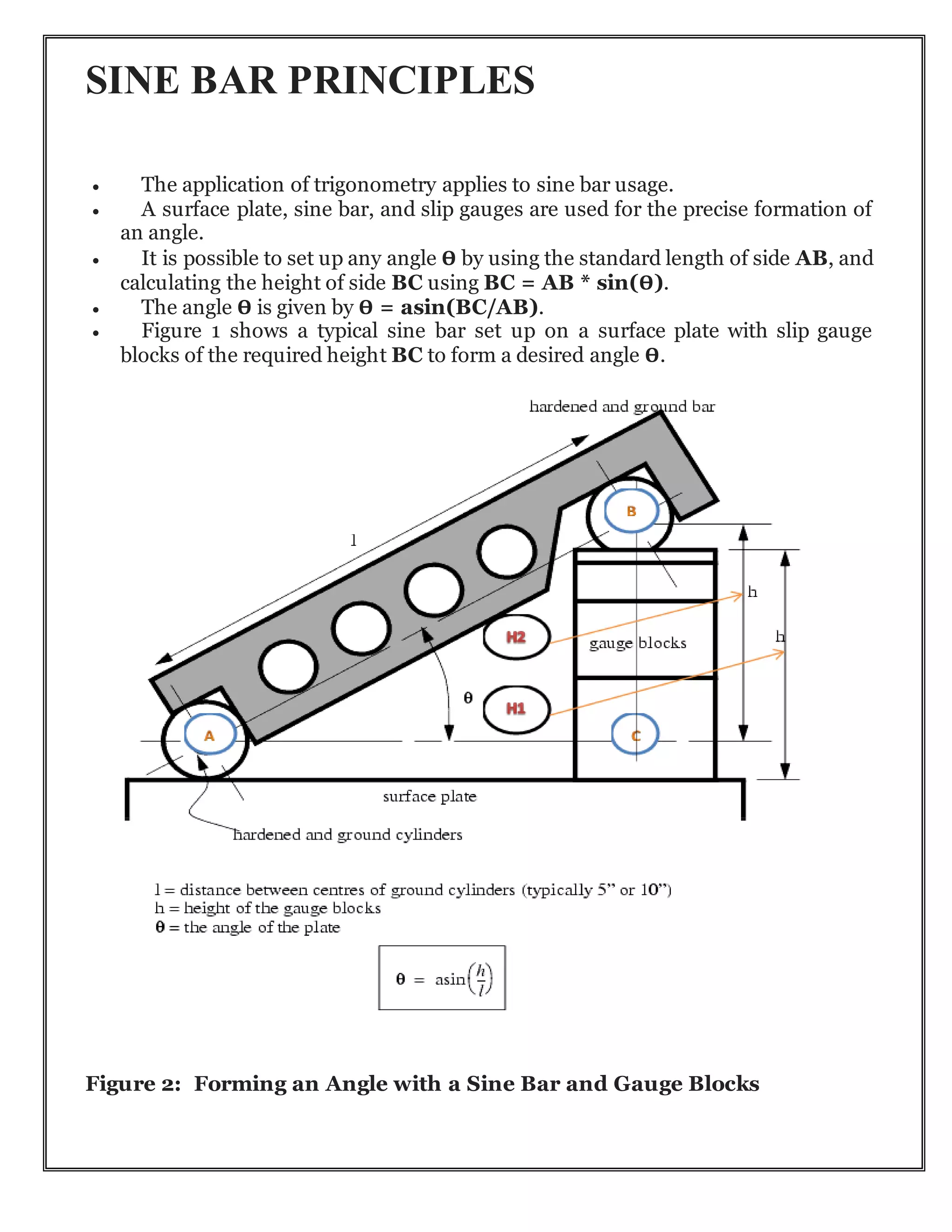 The sine bar use and application. | DOC