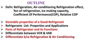 EME Module 3 REFRIGERATION AND AIR CONDITIONING PART-1 | PPT