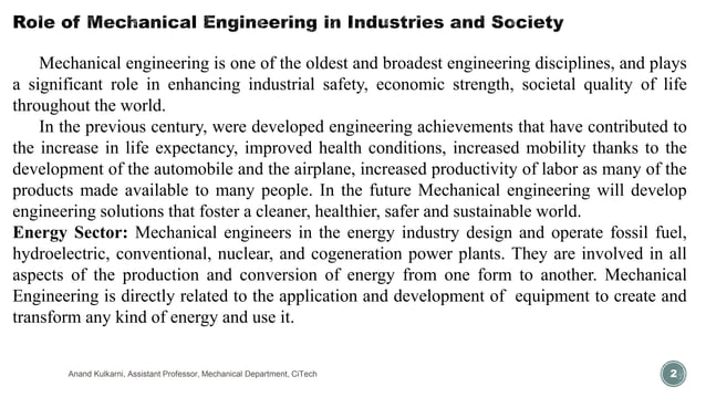 EME Module 1 introduction to mechanical engg | PPT