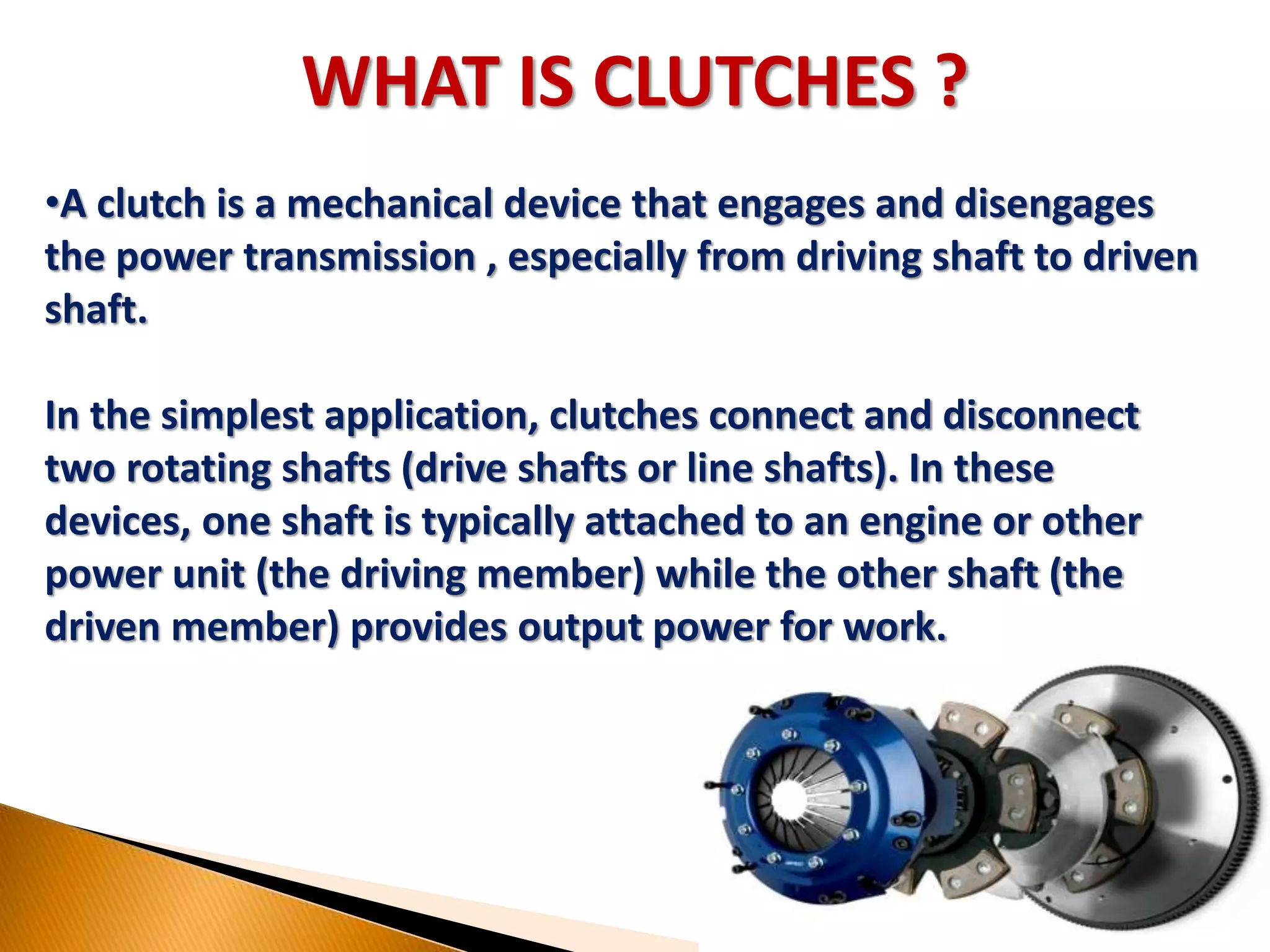 Disc Clutch (Single Plate Clutch) EME | PPTX