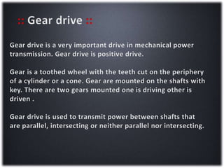 mechanical engineering transmission of motion and power | PPTX