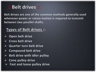 mechanical engineering transmission of motion and power | PPTX