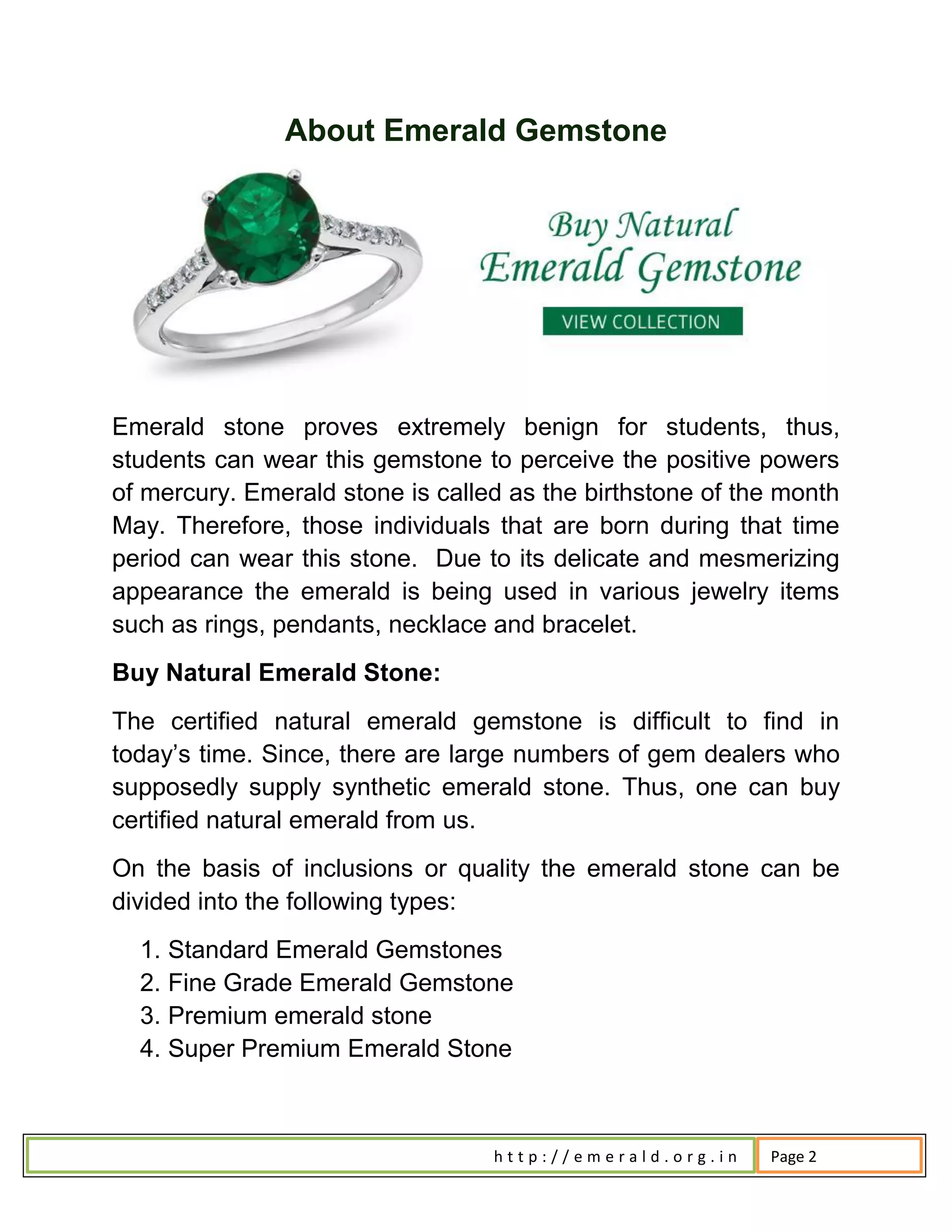 Emerald gemstone for various zodiac signs | PDF
