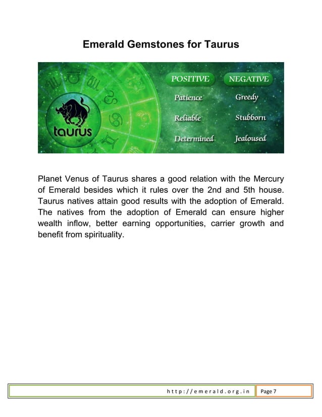 Emerald gemstone for various zodiac signs | PDF