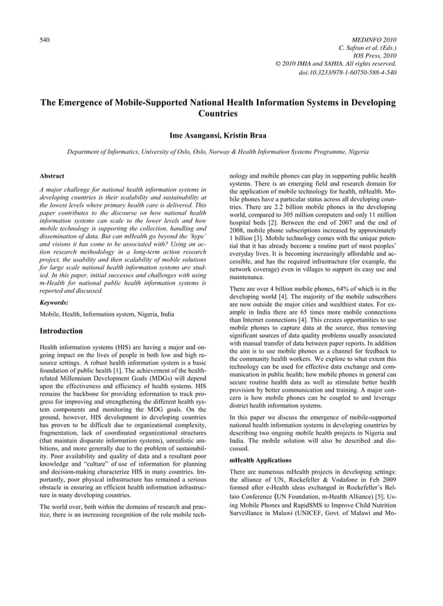 The Emergence of Mobile-Supported National Health Information Systems ...
