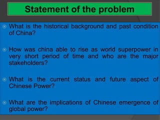 Emergence of china as a global power | PPTX | Asia Travel | Travel ...