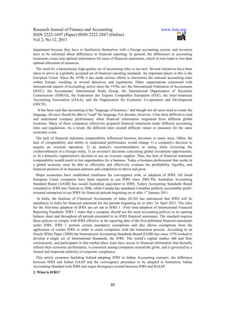 Emergence of international financial reporting standard in india ...