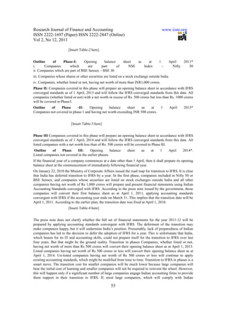 Emergence of international financial reporting standard in india ...