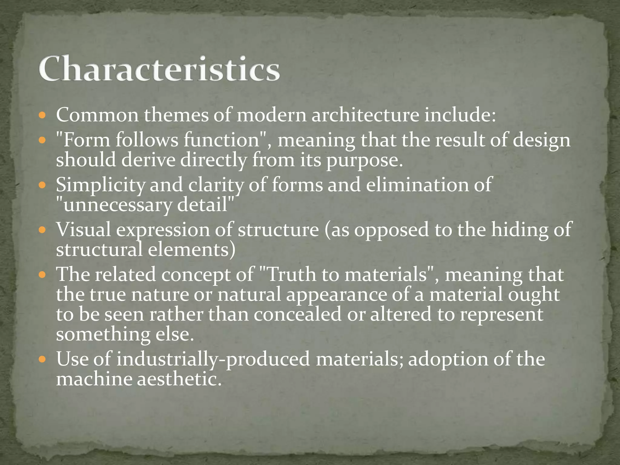 Emergence of modern architecture ppt | PPTX
