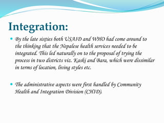 Emergence of preventive and vertical health programmes in nepal | PPTX