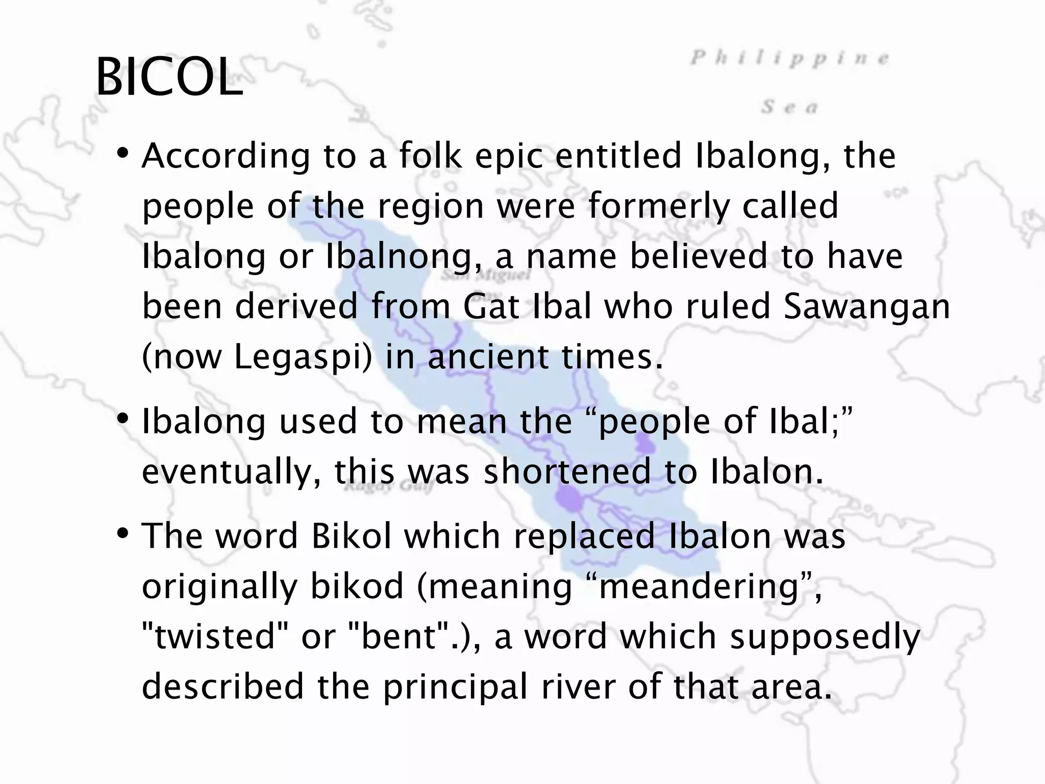 Emergence of the bicol lands and its first | PPT