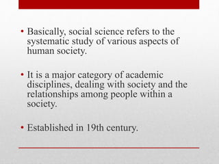EMERGENCE OF THE SOCIAL SCIENCES | PPTX