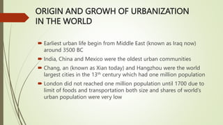 Emergence : Urban Community & Metropolis | PPT