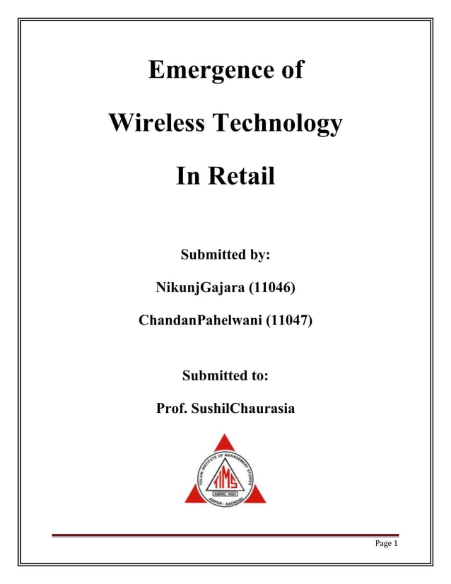 Emergence of Wireless Technology in Retail | DOCX | Computer ...