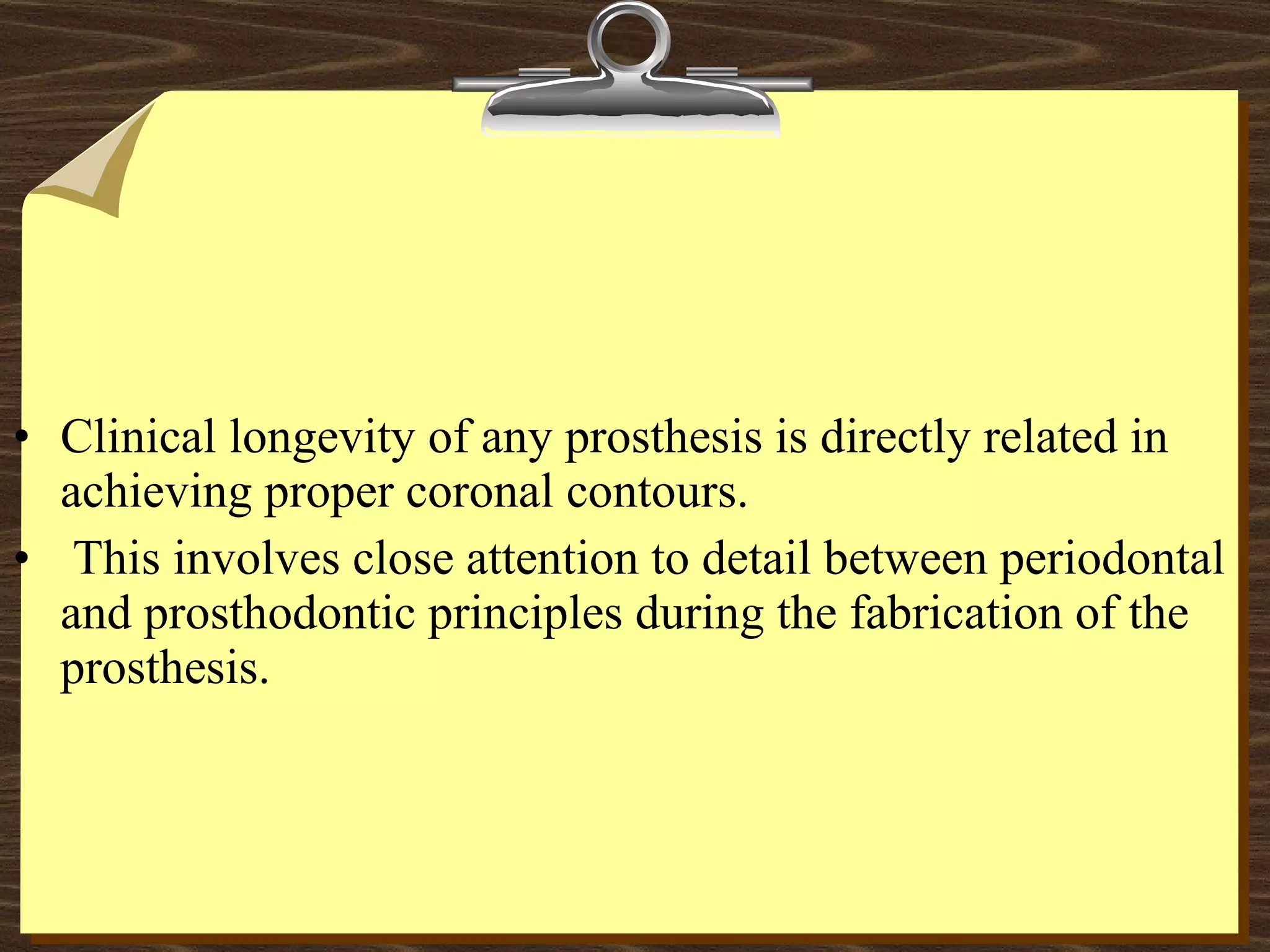 Emergence profile in fixed partial denture. | PPT