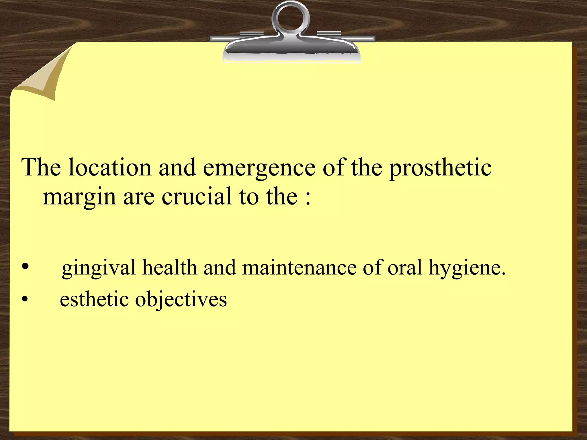 Emergence profile in fixed partial denture. | PPT