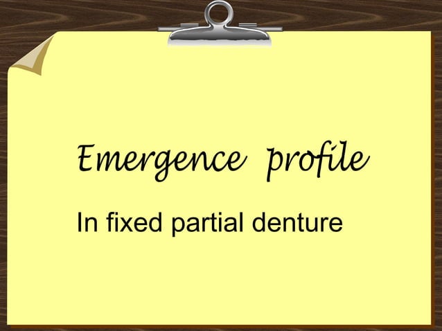 Emergence profile in fixed partial denture. | PPT | Dental Health ...