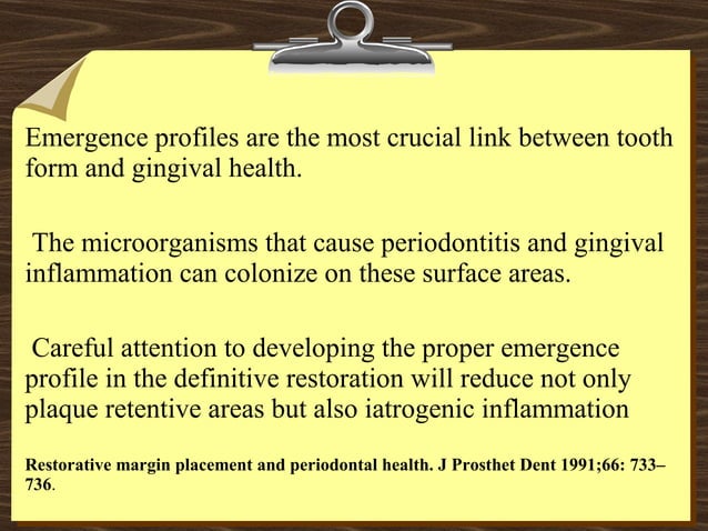 Emergence profile in fixed partial denture. | PPT | Dental Health ...