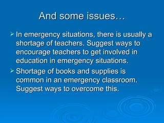 Education in Emergencies | PPT