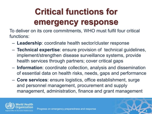Progress on emergency preparedness and response | PPTX | Infectious ...