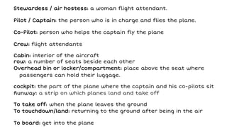 Airplane Vocabulary | PPTX