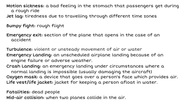 Airplane Vocabulary | PPTX | Air Travel | Travel Type