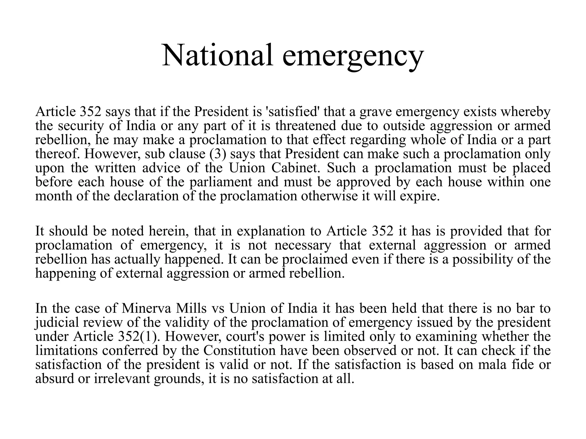Emergency Provisions Under Indian Constitution – BDNE